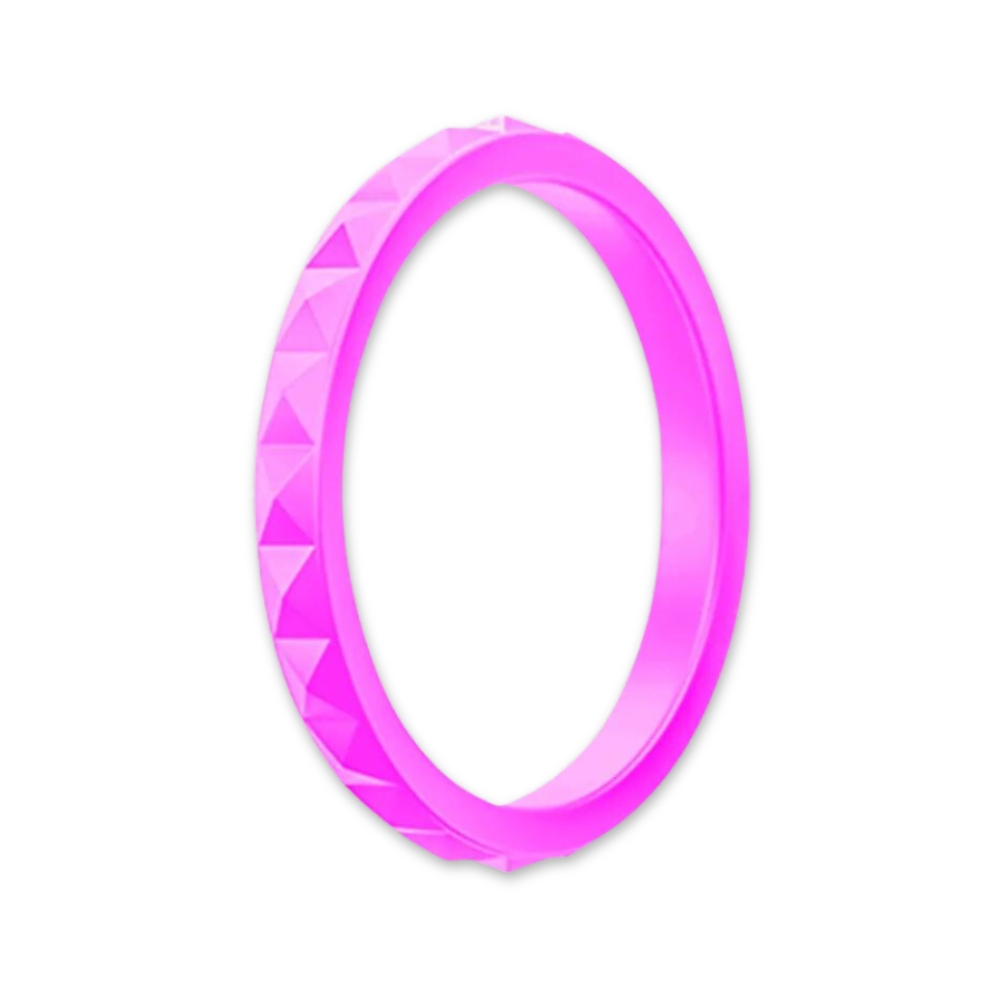 Prisma 3mm Faceted Magenta Purple Stackable Silicone Ring