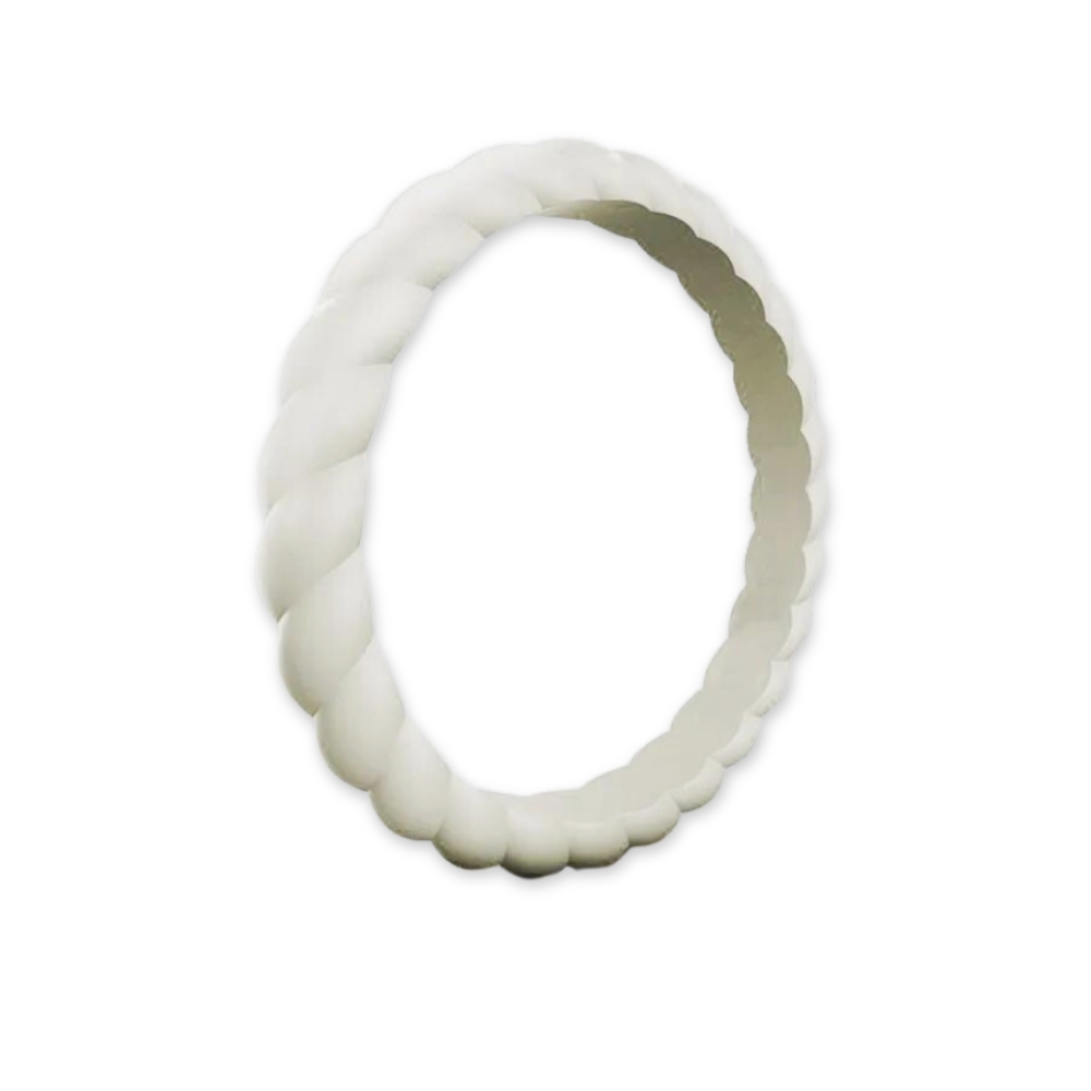 Tangle 3mm White Stackable Silicone Ring